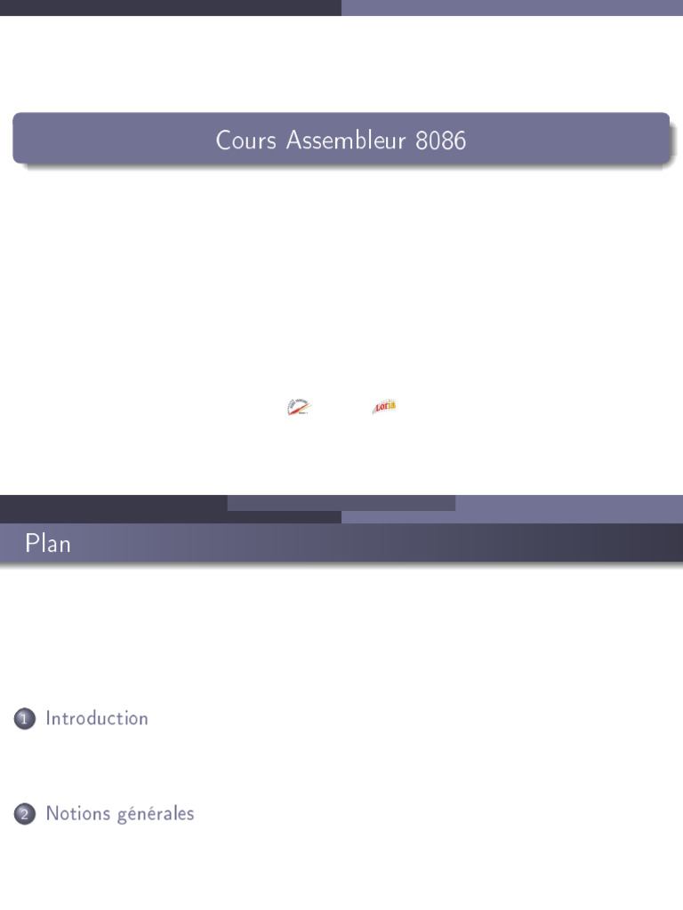 Cours AO_Chapitre Assembleur_8086 | PDF | Assembleur | Programme ...