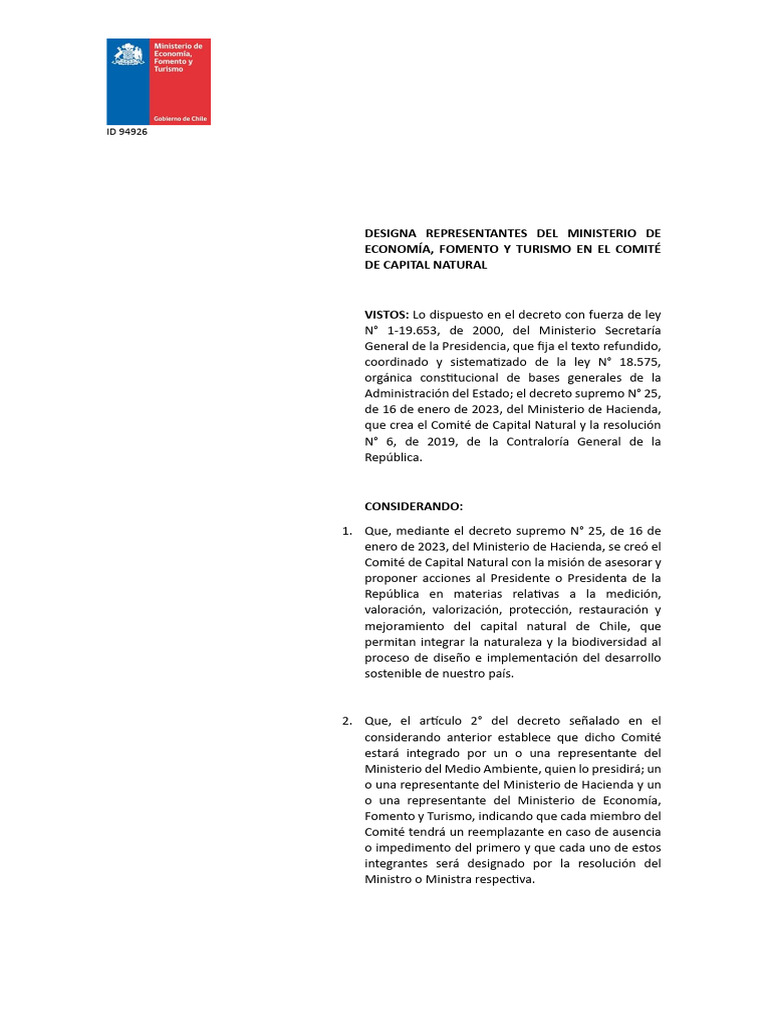 Designacin Comit Economa | PDF | Gobierno