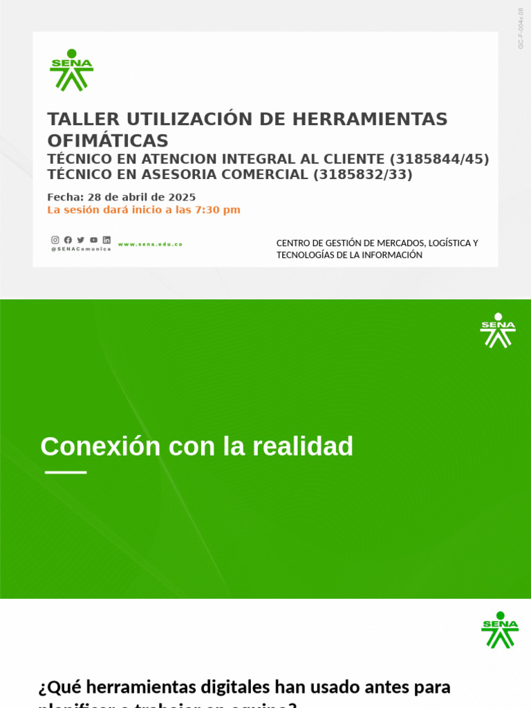 Técnicos - Taller Uso de Herramientas Ofimáticas | PDF | Microsoft Excel | Informática