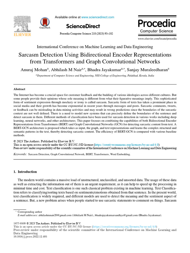 Sarcasm-Detection-Using-Bidirectional-Encoder-Representati_2023_Procedia-Com | PDF | Learning ...