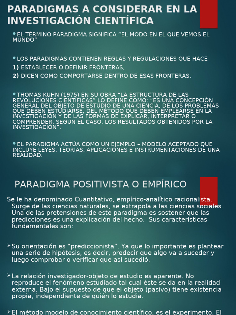 Los Tres Paradigmas en Investigacion | PDF | Paradigma | Método científico