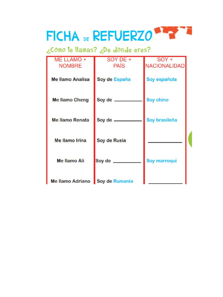 Ficha de Refuerzo | PDF