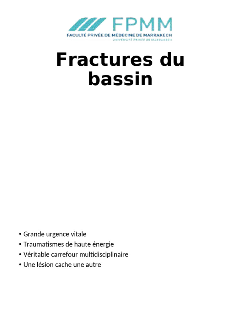Chapitre 7 - Fracture Du Bassin | PDF | Bassin (anatomie) | Médecine ...