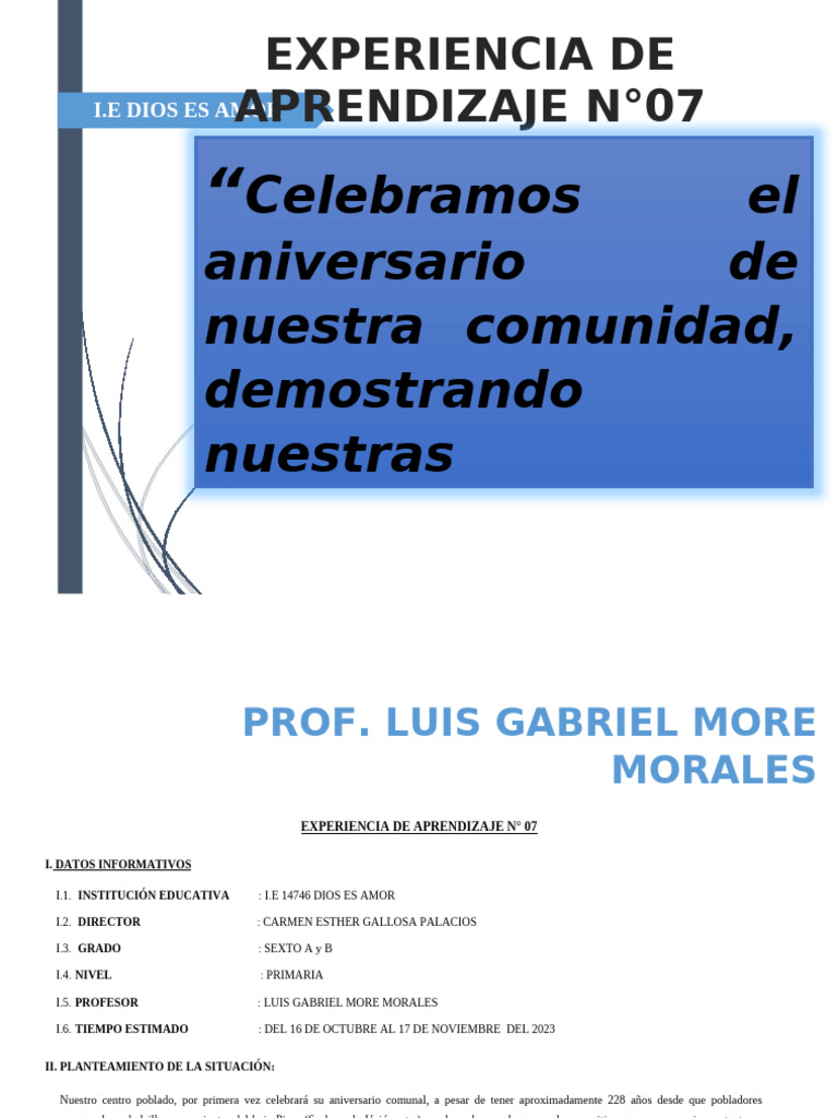 Experiencia de Aprendizaje #07 | PDF | División (Matemáticas) | Dios