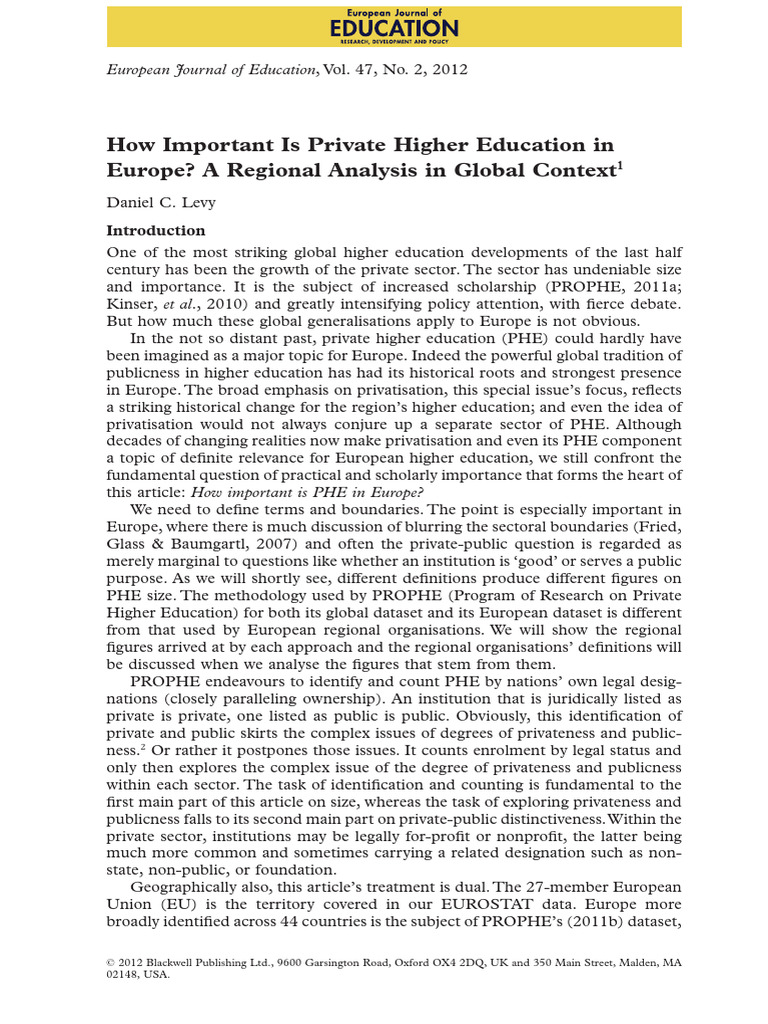 (2012) How Important Is PHE in Europe - Levy | PDF | European Union ...