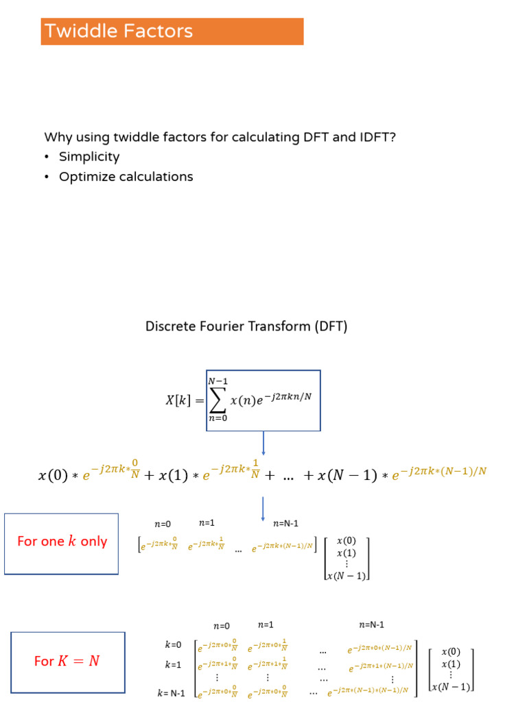 Twiddle Factors in DFT Calculations | PDF | Discrete Fourier Transform ...
