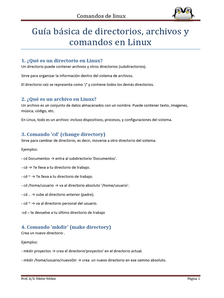 Conceptos Sobre Directorios y Comandos | PDF