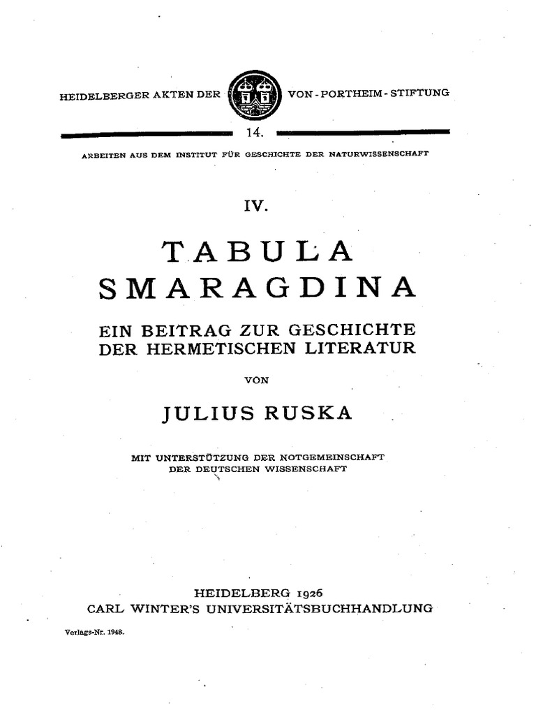 Tabula Smaragdina | PDF