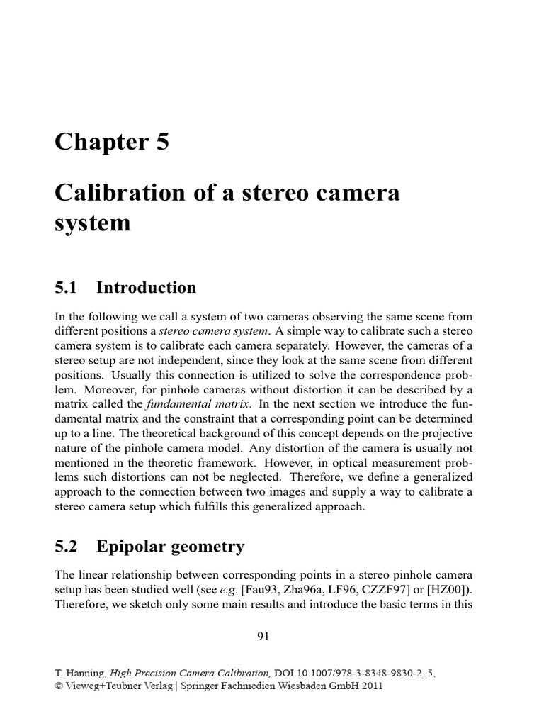 Calibration of A Stereo Camera System | PDF | Geometry