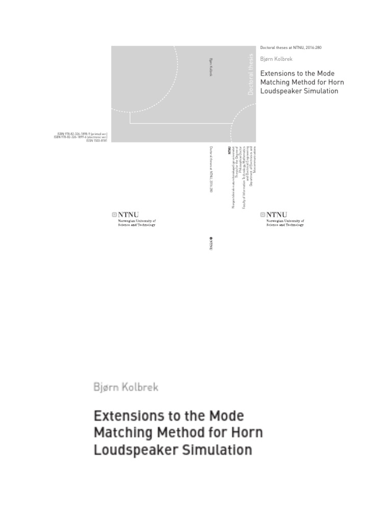 Extensions To The Mode Matching Method For Horn Loudspeaker Simulation (PDFDrive) | PDF ...