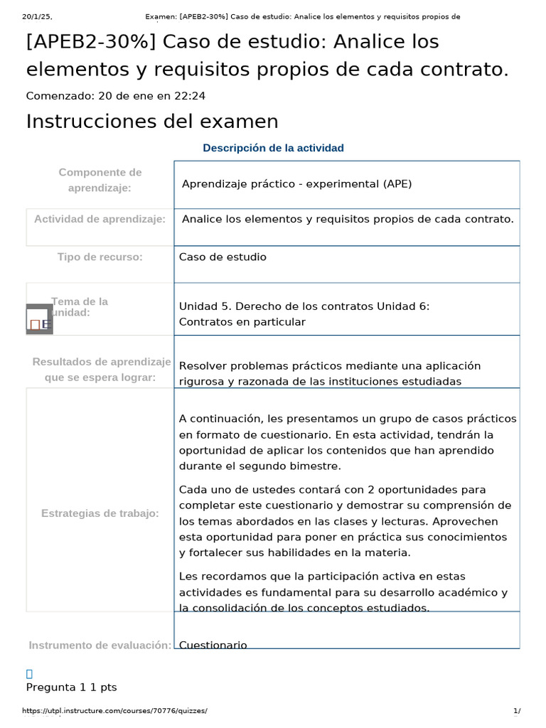 Examen - (APEB2-30) Caso de Estudio - Analice Los Elementos y Requisitos Propios de Cada ...