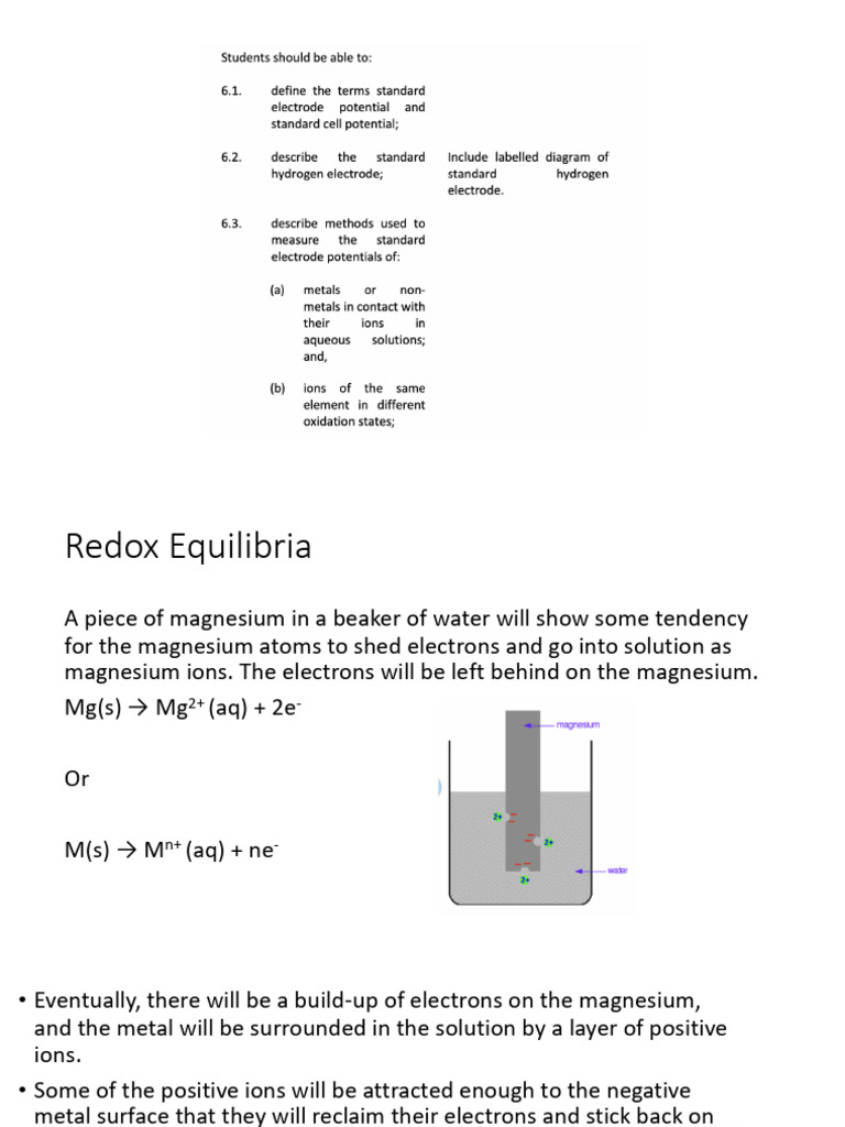 Understanding Redox Equilibria | PDF | Redox | Electrode