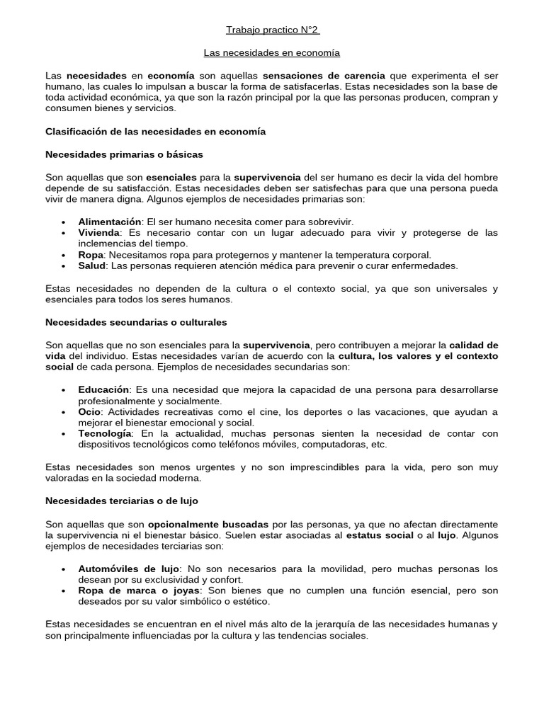 Trabajo Practico N2 ACTIVIDADES | PDF | Bienes | Sociedad
