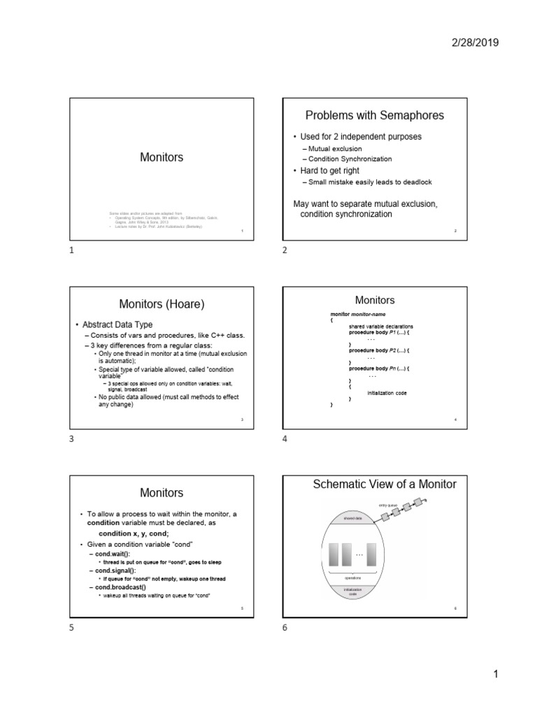 Monitors Ch6 | PDF | Software Engineering | Computing