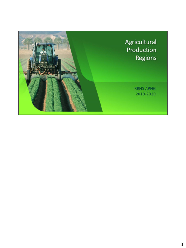 Agricultural Production Regions | PDF | Agriculture | Intensive Farming