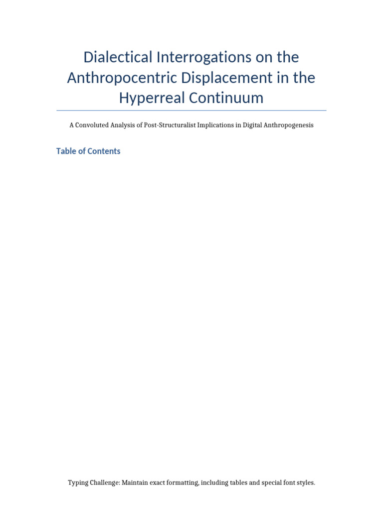 Typing Challenge Advanced With Tables TOC | PDF