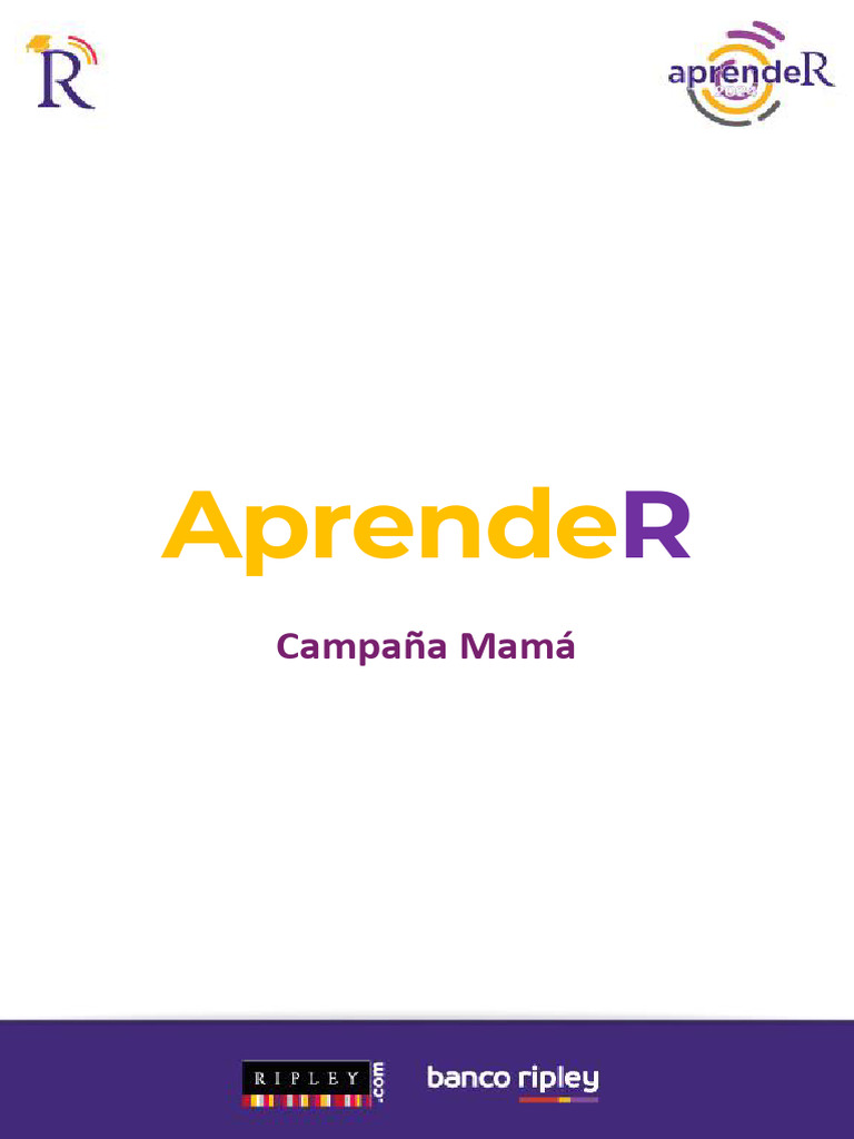 Guía de Aprendizaje - Aprende R - Campaña Mamá PDF | PDF