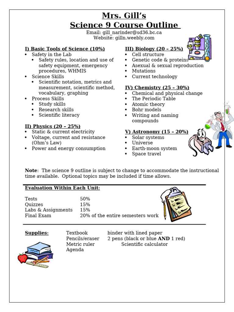 Science 9 Course Outline Nindi Gill | PDF