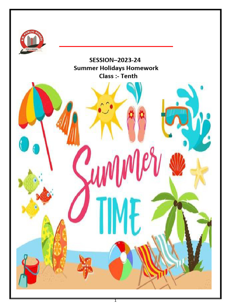 10TH Class Holiday Homework | PDF