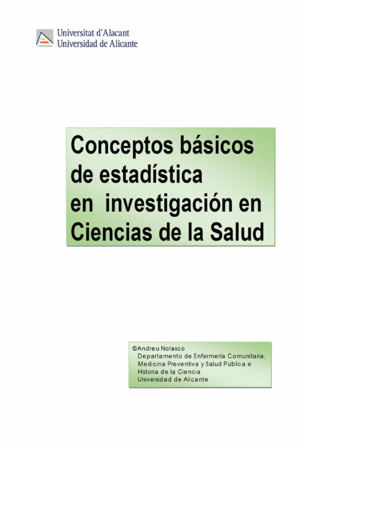 Conceptos Basicos de Estadistica en La Investigacion Sanitaria | PDF | Muestreo (Estadísticas ...