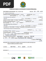 Formulario Padrao de Autorização de Viagem Internacional | PDF ...