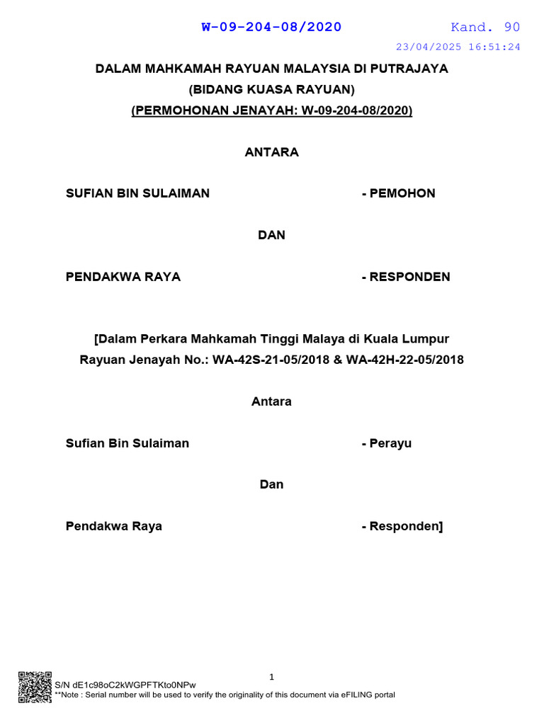 Judgment Sufian Bin Sulaiman w-09-204-08-2020 @001 | PDF