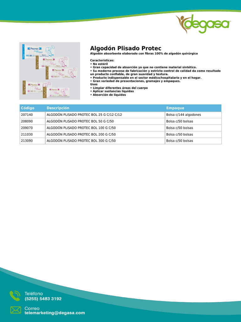 Algodón Plisado Protec | PDF