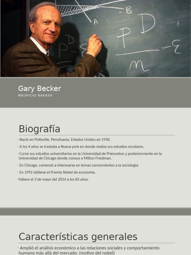 Gary Becker - Mauricio Nakash | PDF | Economias | Ciencias económicas