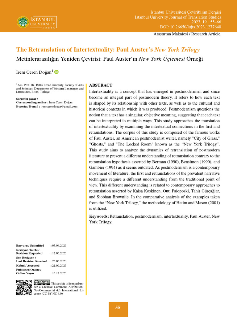 The_Retranslation_of_Intertextuality_Pau | PDF | Intertextuality | Author