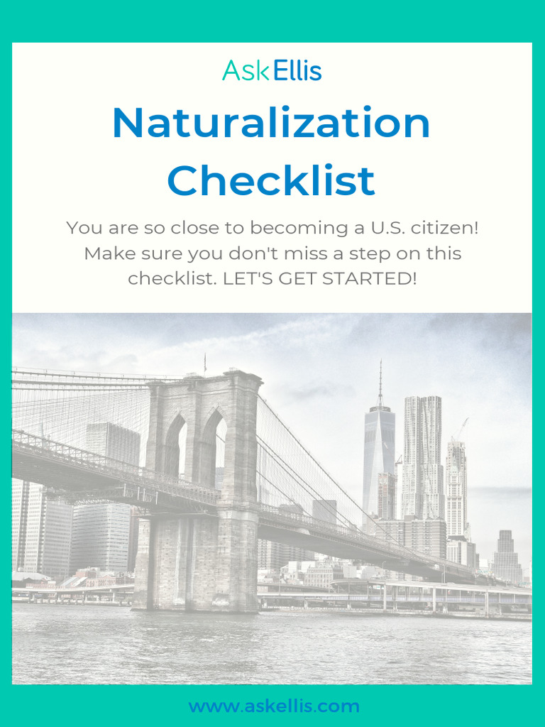 N 400 Checklist | PDF | Government And Personhood | Justice