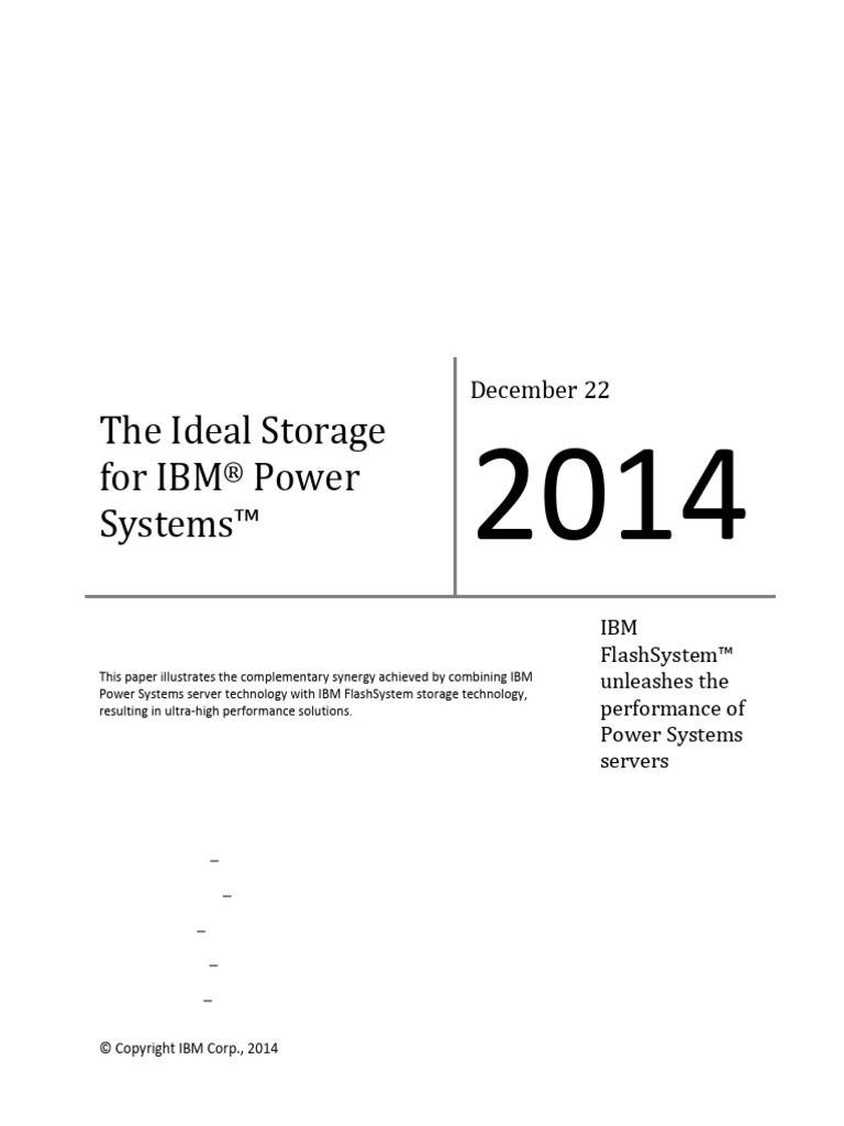 Ideal Storage For IBM Power Systems | PDF | Ibm Db2 | Cache (Computing)