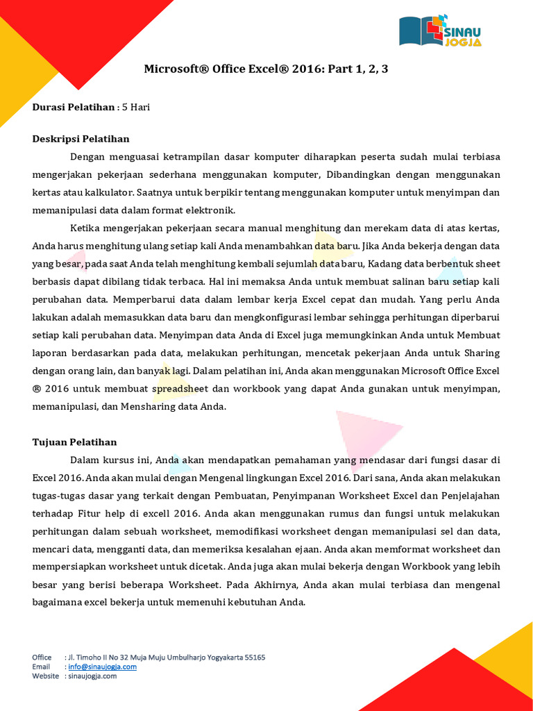 Basic Excel 1, 2, 3 | PDF