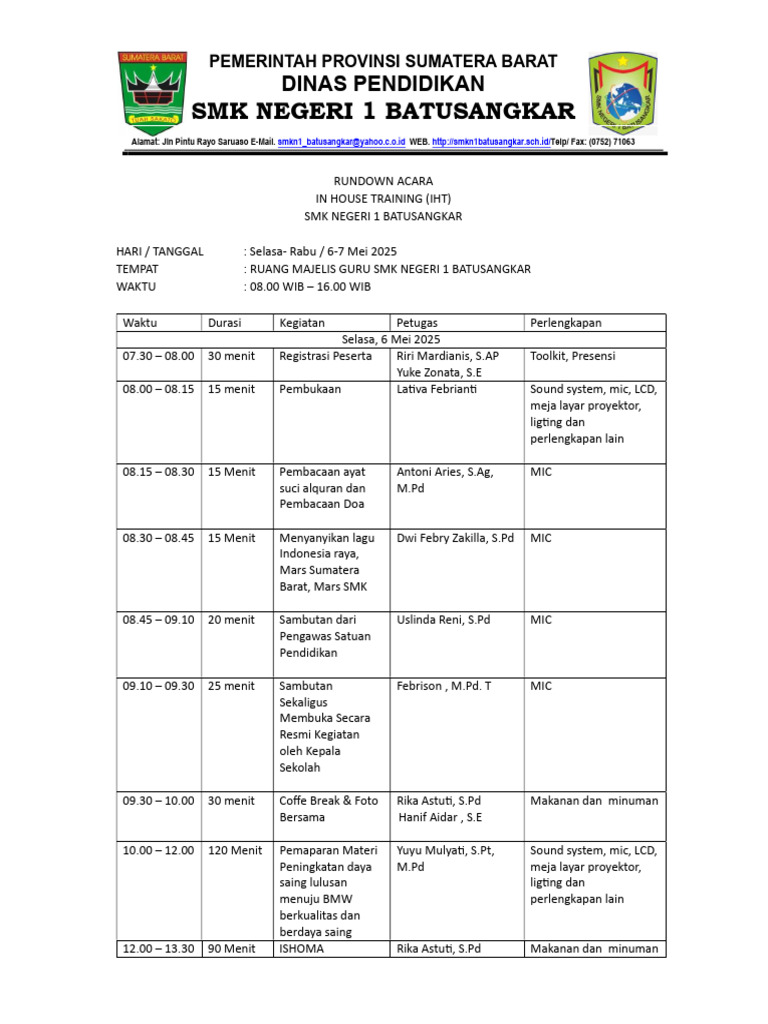 Rundown Kegiatan OK | PDF