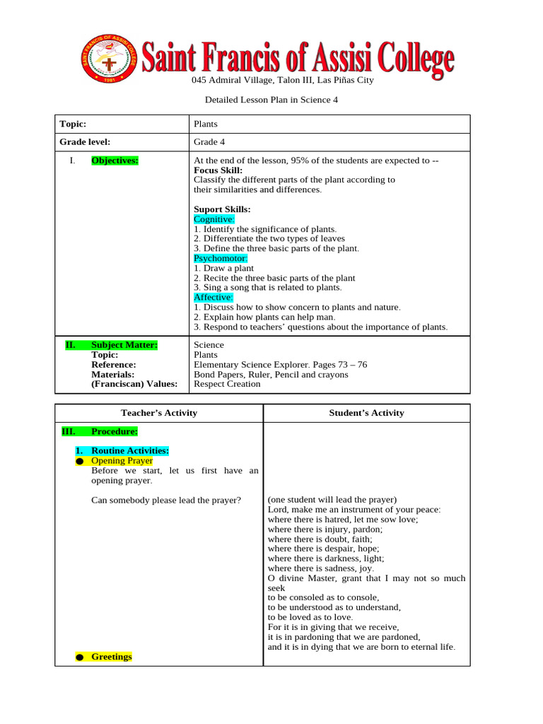 New Format of Detailed LP | PDF | Learning | Cognition