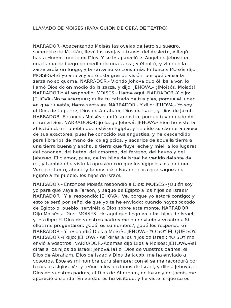 Guion Teatral | PDF | Moisés | Jacob