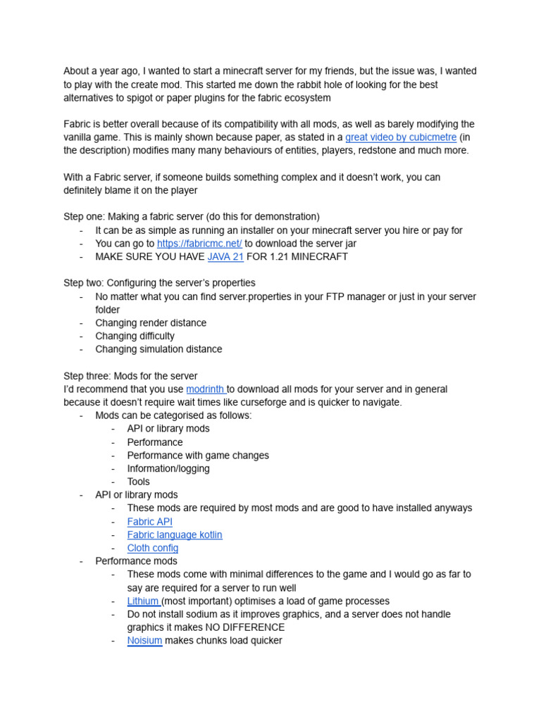 How to run a Fabric Minecraft SMP | PDF | Minecraft | Computing