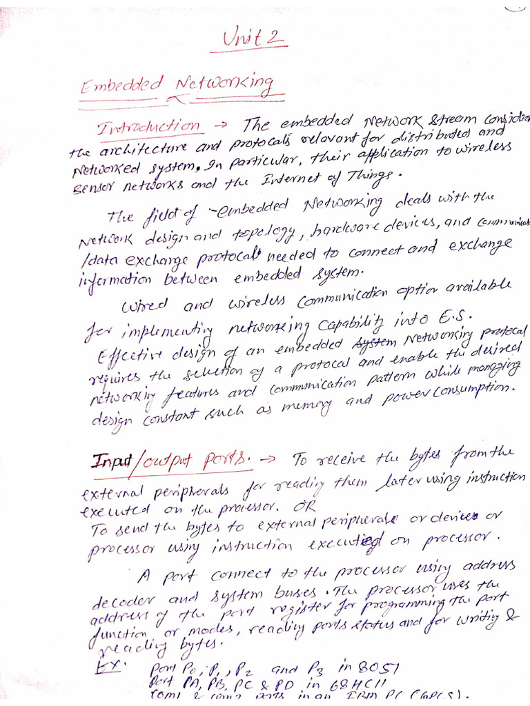 UNIT 2 E.S. Embedded Networking | PDF