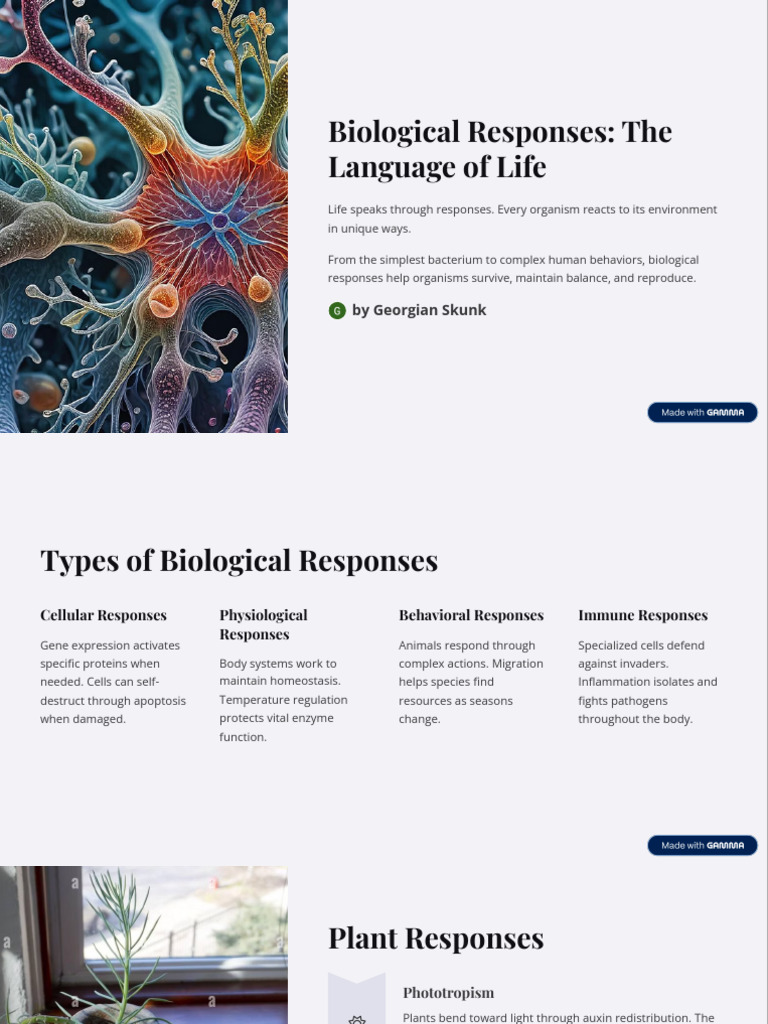 Biological Responses The Language of Life | PDF | Hormone | Stimulus ...