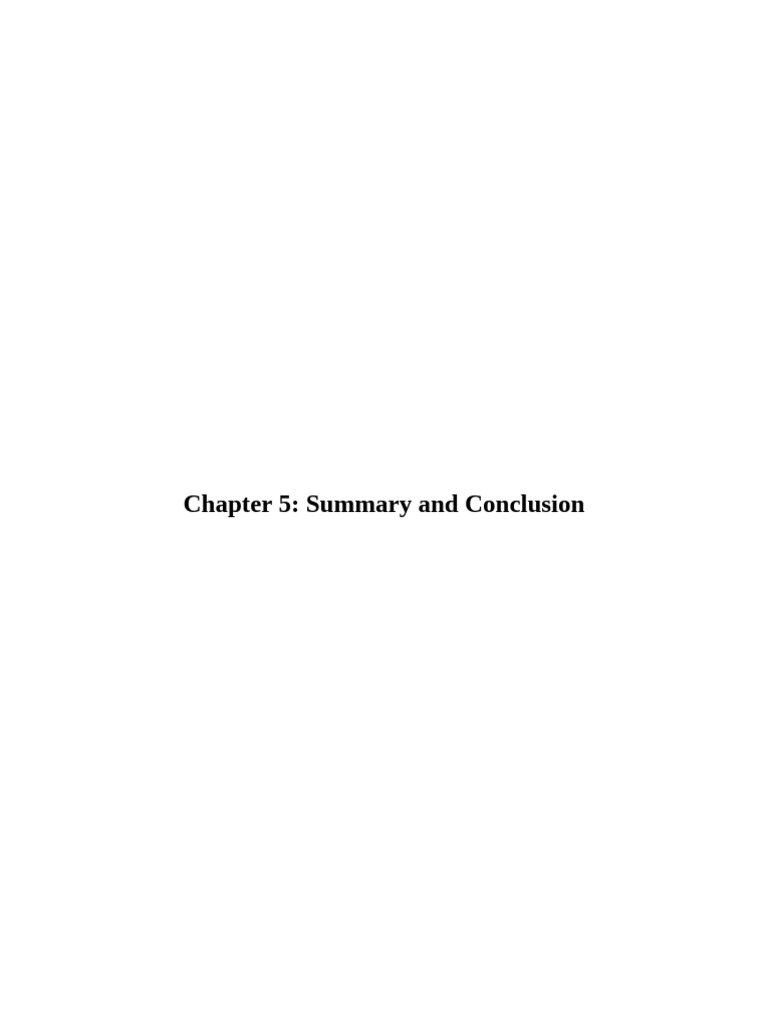 Chapter 5 (Summary and Conclusion) | PDF