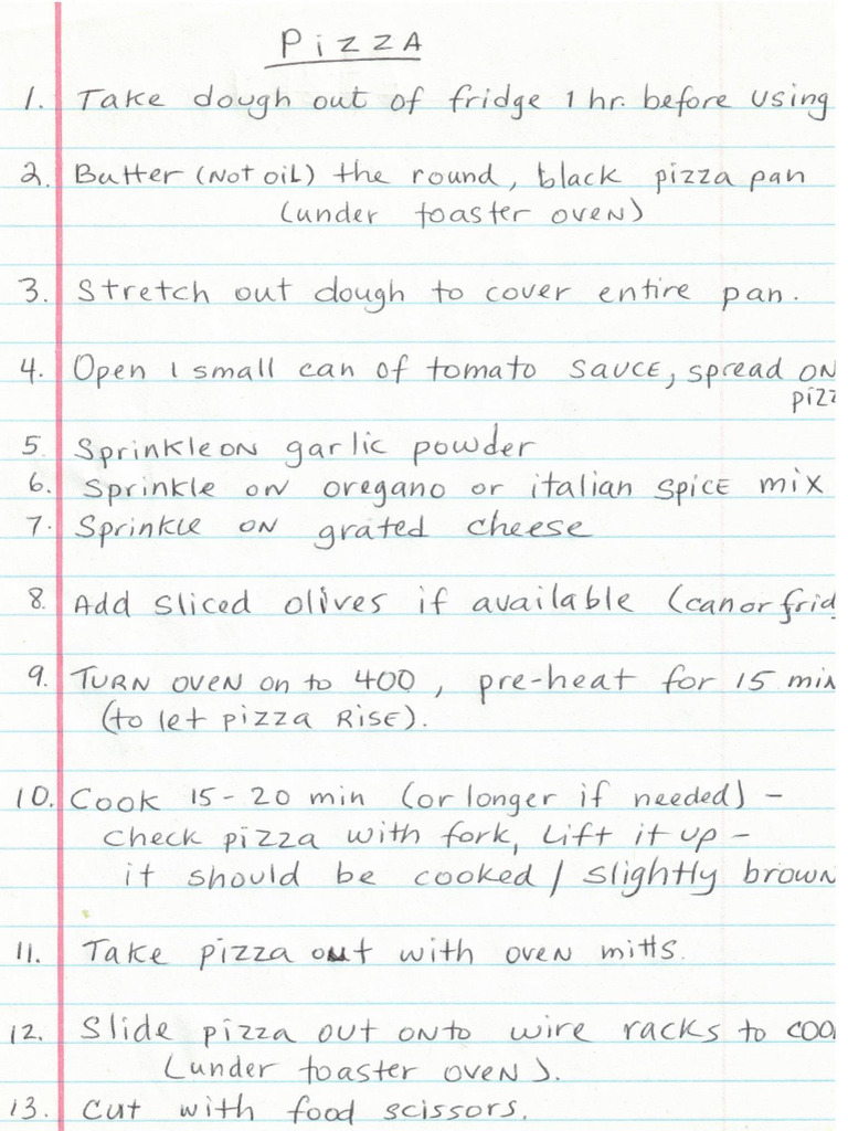 Pizza Instructions | PDF