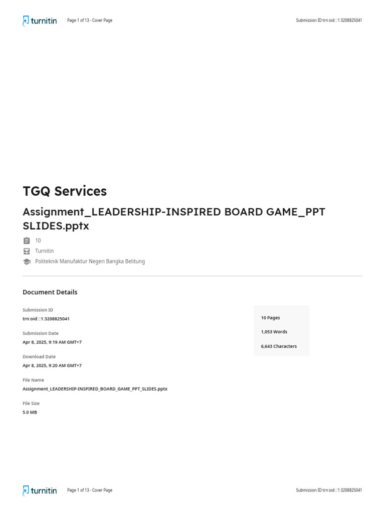 Assignment Leadership-Inspired Board Game PPT Slides | PDF | Leadership ...