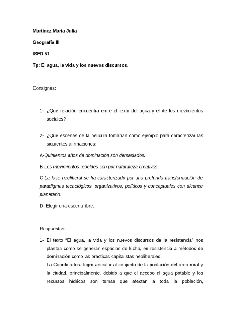 Comparto 'Martinez Maria Julia La Guerra Del Agua' Contigo | PDF | Agua ...