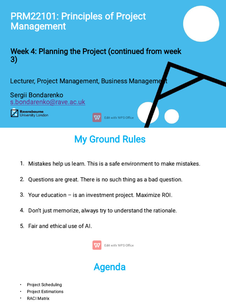 Week 4 Planning The Project (Continued) - 583523 | PDF | Project Management