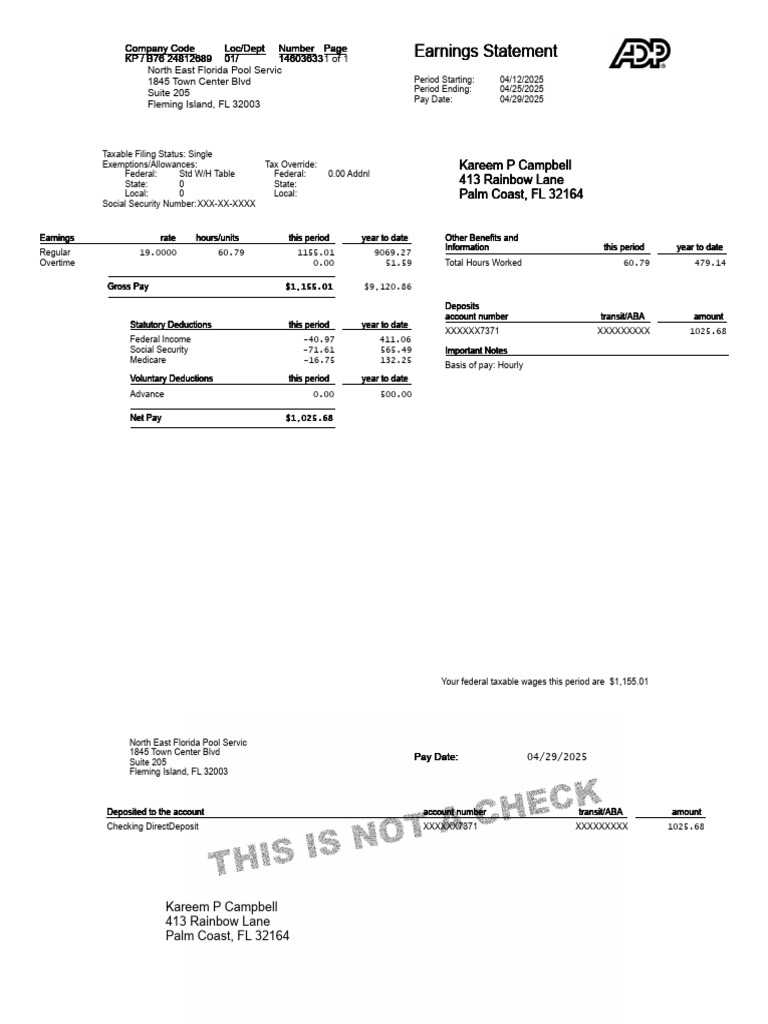 Statement For Apr 29, 2025 | PDF | Social Security (United States ...