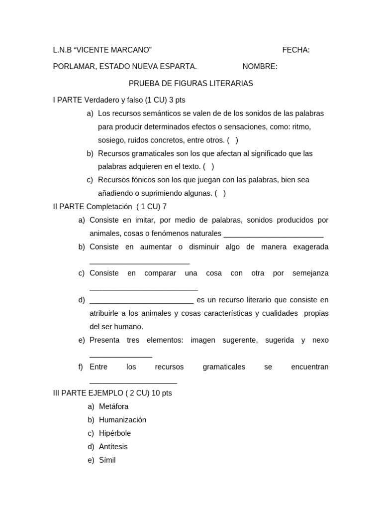 Recursos Literarios ....... Docx Vicente Marcano | PDF