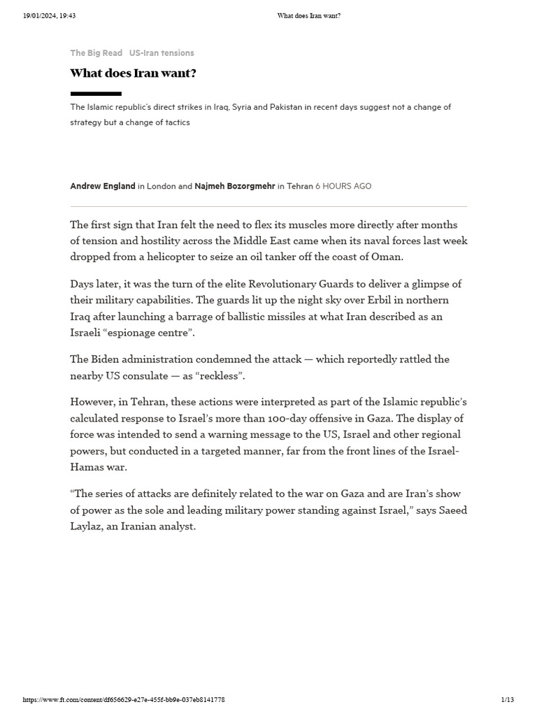 IBM 100 - What Does Iran Want | PDF | Hezbollah | Iran