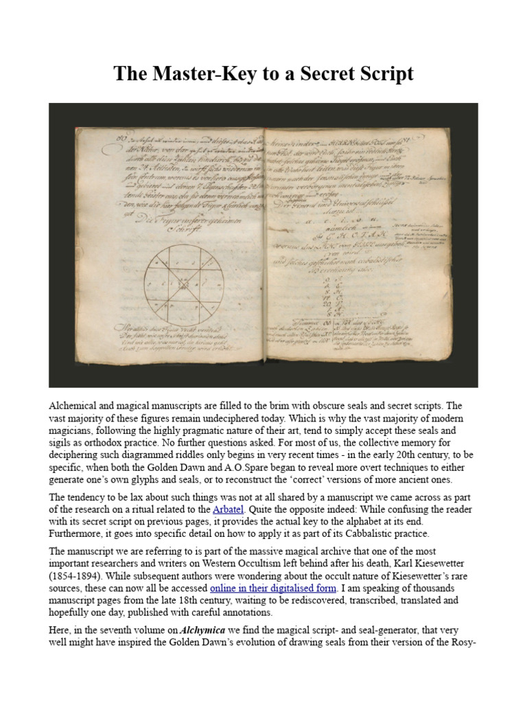 Decoding the Master-Key of Alchemy | PDF | Religious Belief And Doctrine