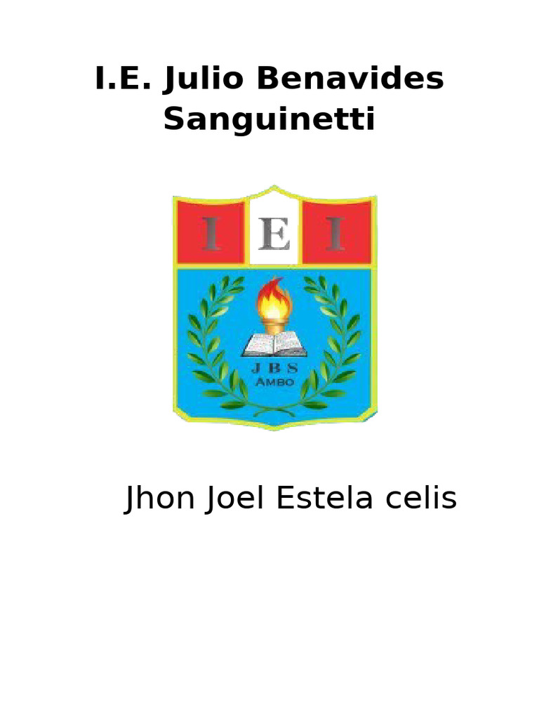 I.E. Julio Benavides Sanguinetti: Jhon Joel Estela Celis | PDF
