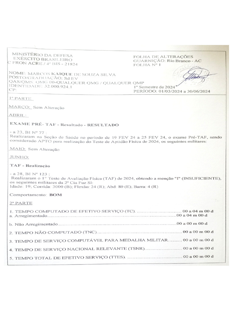 Boletim Interno Kaique | PDF