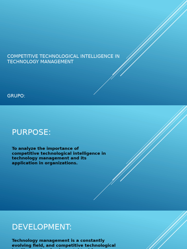Competitive Technological Intelligence in Technology Management | PDF